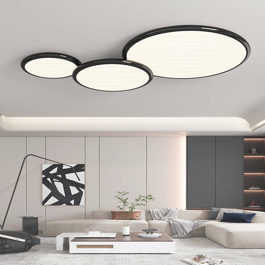 Large Minimalist Round 3 Light Ceiling Light Fixture | VAXLAMP