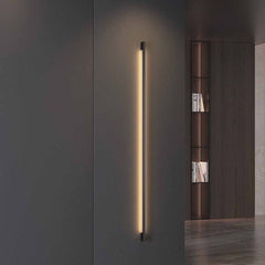 Indoor Minimalist Black Slim Linear LED Wall Light | VAXLAMP