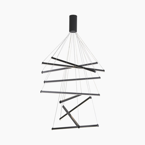 Modern High Ceiling Lobby Stair Cross Chandelier | VAXLAMP