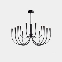 Minimalistisk stämningsfull globformad ljuskrona med svepande arm | VAXLAMP