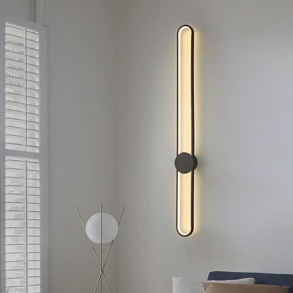 Modern Sleek Aluminum Long Oval LED Wall Sconce Lamp | VAXLAMP